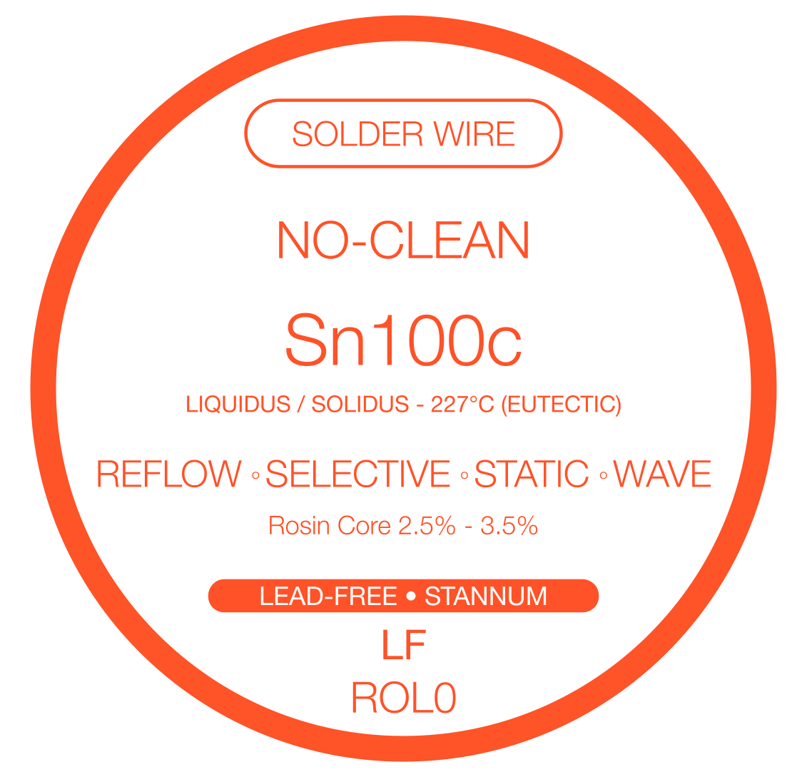 Sn100c lead-free selective solder wire NC-core ROL0 - 100g spool ...